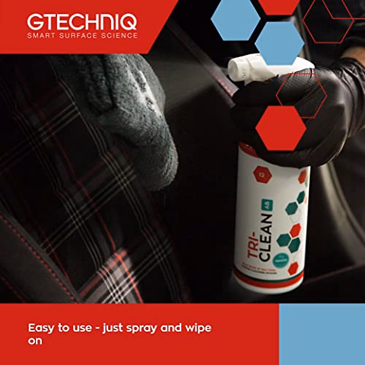 Gtechniq - I2 Tri-Clean - All-Surface Automotive Interior Odor Absorber; Ensure Surfaces Remain Fresh; Remove Dirt Attracting Residues; Safe on Leather, Dash, Carpets, Upholstery (500 milliliters)