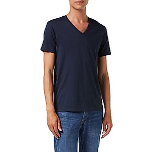 A|X Armani Exchange Men's Basic Pima V Neck Tee, Navy, X-Large