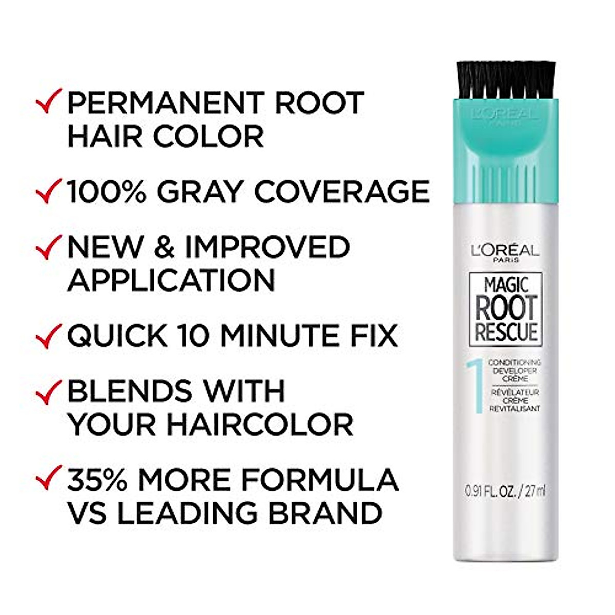 L’Oréal Paris Magic Root Permanent Hair Color, 10 Minute Hair Dye Kit to Rescue Roots with 100% Gray Hair Coverage, 6 Light Brown, 2 Pack (Packaging May Vary)