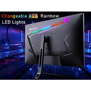 memzuoix 27-Inch QHD Gaming Monitor 165Hz, IPS PC Monitor with Rainbow Lights, 1ms, 99% sRGB, FreeSync G-Sync Compatible, Eye Care, VESA Mountable, HDMI, DisplayPort and Speakers, Black