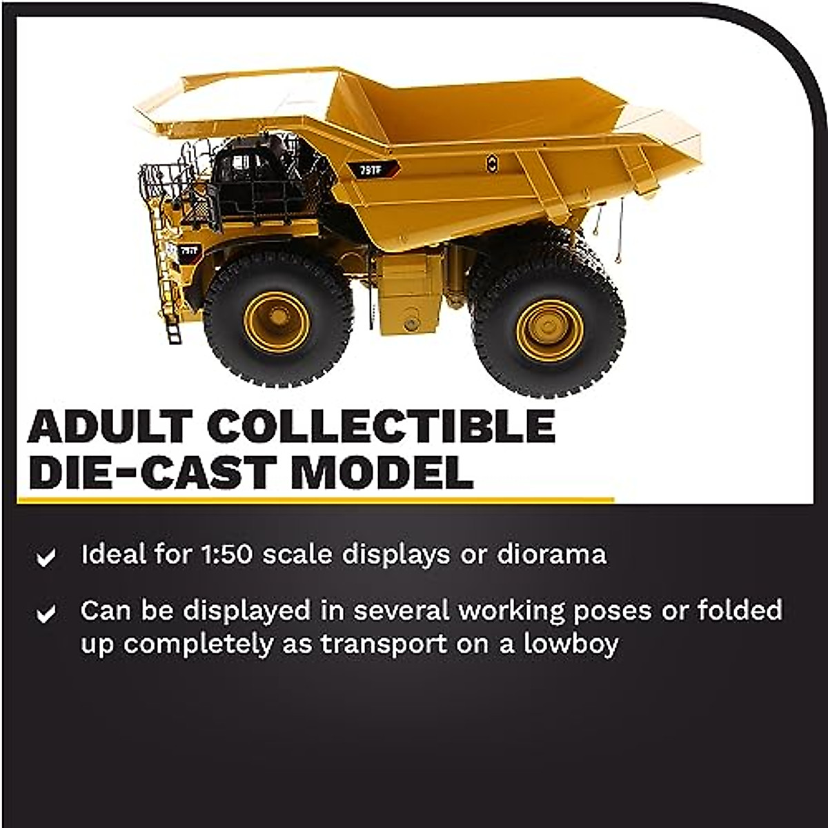 Diecast Masters 1:50 Caterpillar 797F Tier 4 Final Mining Truck | High Line Series Cat Trucks & Construction Equipment | 1:50 Scale Model Diecast Collectible | Diecast Masters Model 85655