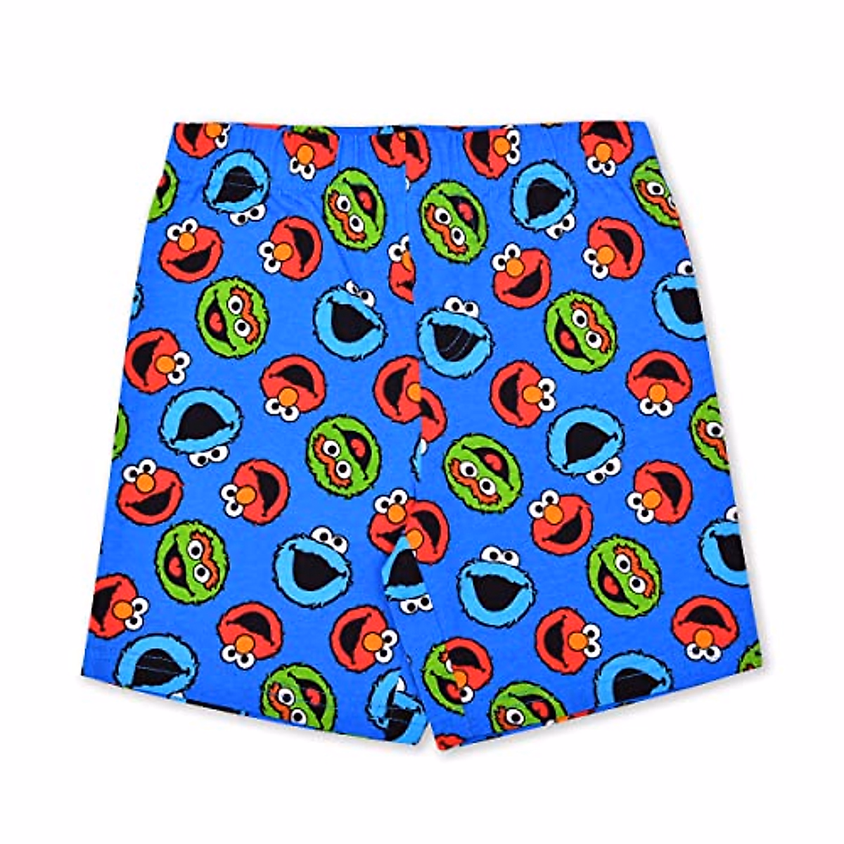 Sesame Street Elmo, Cookie Monster and Oscar Boys T-Shirt and Short Pants Set for Infant and Toddlers – White/Orange/Grey