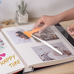 Photo Album Self Adhesive 3x5 4x6 5x7 6x8 8x10 8.5x11 11x10.6 Magnetic Scrapbook Album DIY Length 11x10.6 Inch 40 Pages Linen Cover DIY Photo Album with A Metallic Pen and DIY Accessories(Gray)