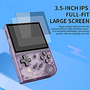 Anbernic RG35XX Handheld Game Console Retro Games Consoles with 3.5 Inch IPS Screen 64G TF Card 5474 Classic Games 2100mAh Battery Support Linux, HDMI and TV Output Purple
