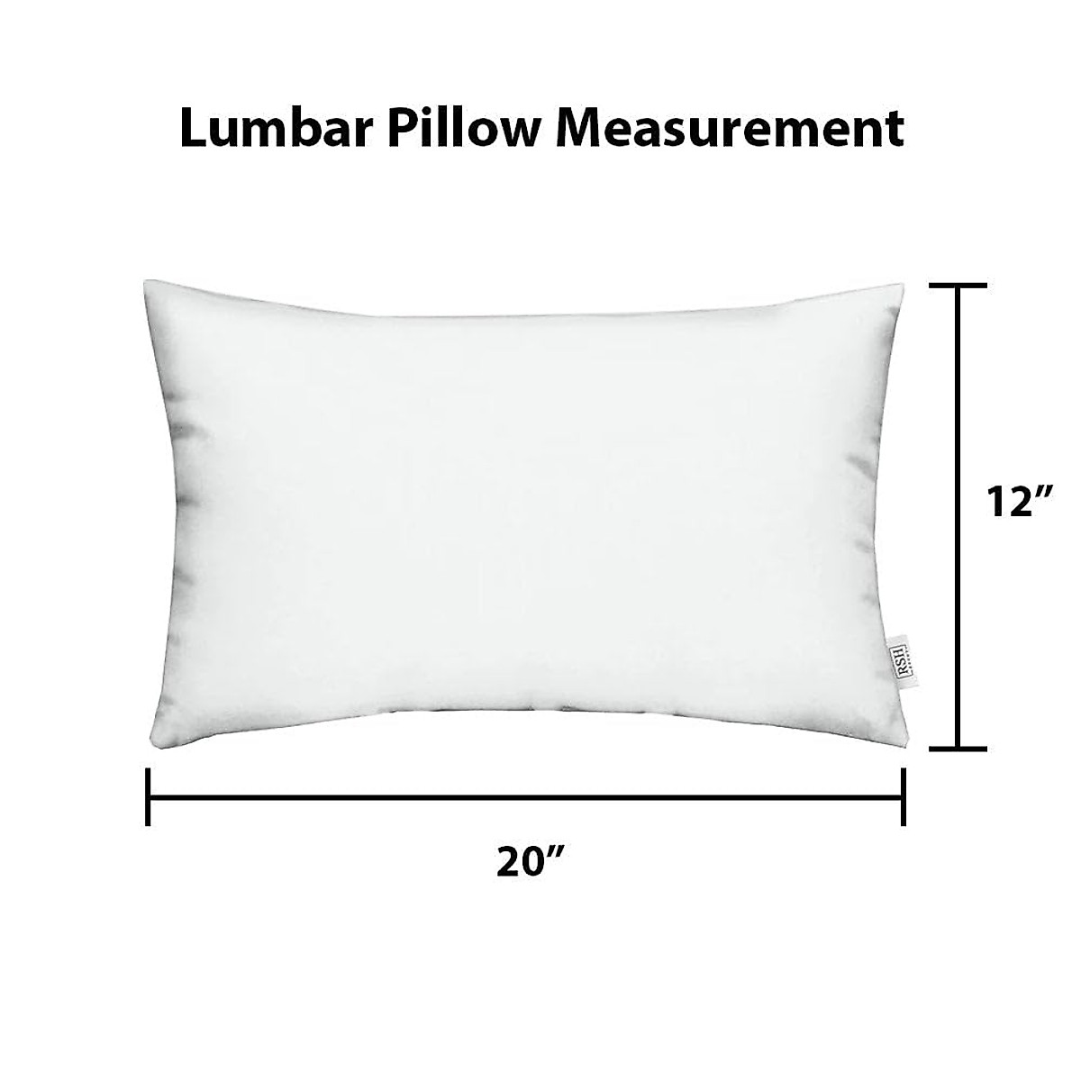 RSH DECOR: Lumbar Throw Pillows Set of 4 | 20” x 12" | All-Weather Spun Fabric | Water and Fade-Resistant | Outdoor Support Pillows for Patio Furniture | Black & White Stripe