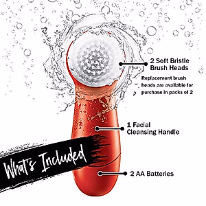 Olay Regenerist Face Cleansing Device, 2 Brush Heads, + Whip Face Moisturizer Travel/Trial Size Gift Set