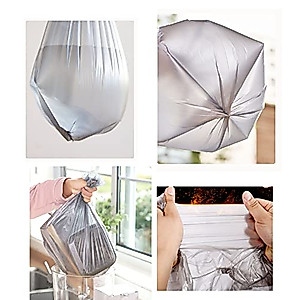 4 Gallon Bathroom Trash Bags ,6 Rolls 120pcs Small Trash Garbage Bags, Disposable Trash Bags for Office, Bathroom Wastebasket Waste Bin (Silver 120 Count)