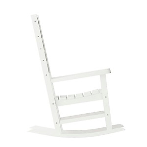 Flash Furniture Manchester Commercial Grade Outdoor Rocking Chair, All-Weather HDPE Indoor/Outdoor Rocker, White
