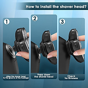 Shaver Blade Heads, LIGHWODE 7D Universal Head Shaver Replacement Blades Electric Razor Replacement Head Waterproof Wet & Dry Easy Install for Head and Face Compatible with Most Shavers