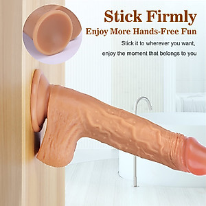 8.5 Inch Thrusting Realistic Dildo for Women with 3 Telescopic Speeds 9 Vibration Modes Independently Remote Control, Silicone Vibrator for G Spot Clitoral Anal Stimulation Huge Penis Adult Sex Toy