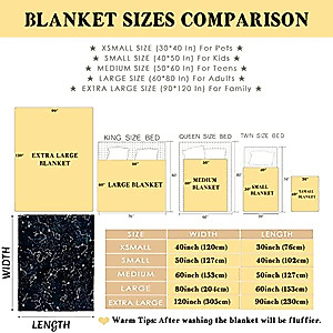 Constellation Space Big Blanket Throw, Flannel Fleece Cozy Microfiber for Couch Home Bed Sofa Travel Lap Chairs Dorm, The Best Celestial Star Gift for Son Daughter Mom 80"x60" Blanket for Adults