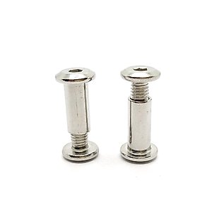 Screw Post Fit for 5/16 inch(8mm) Hole Dia, Male M6x20mm Female 18mm Hex Drive Binding Bolts for Leather Wood Furniture, Stainless Steel Silver 5 Sets
