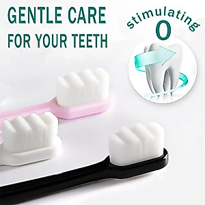 GoldDawn Extra Soft Toothbrush for Sensitive Teeth and Gums，Micro Fur Manual Toothbrush with 20000 Ultra Soft Bristle, Excellent Cleaning Effect， Perfect for Adults & Kids (6 Pack White Bristles)