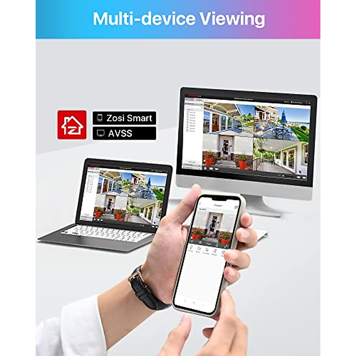 ZOSI 1080P Home Security Camera System, H.265+ 8CH 5MP Lite CCTV DVR Recorder with 1TB HDD and 4 x 1080P Weatherproof Surveillance Bullet Camera Outdoor Indoor, 80ft Night Vision, Motion Alerts