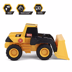 CAT Construction Toys, Construction 11.5" Power Haulers Wheel Loader, Realistic Lights & Sounds, Motion Drive Technology, Working Features, and Interactive Play for Ages 3+