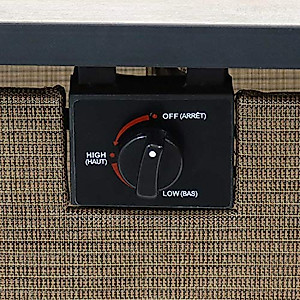 Sunnydaze Reykir 24-Inch H Square Fire Pit with Tile Tabletop and Rafa Fabric Sides - Ideal for The Patio, Deck or Backyard