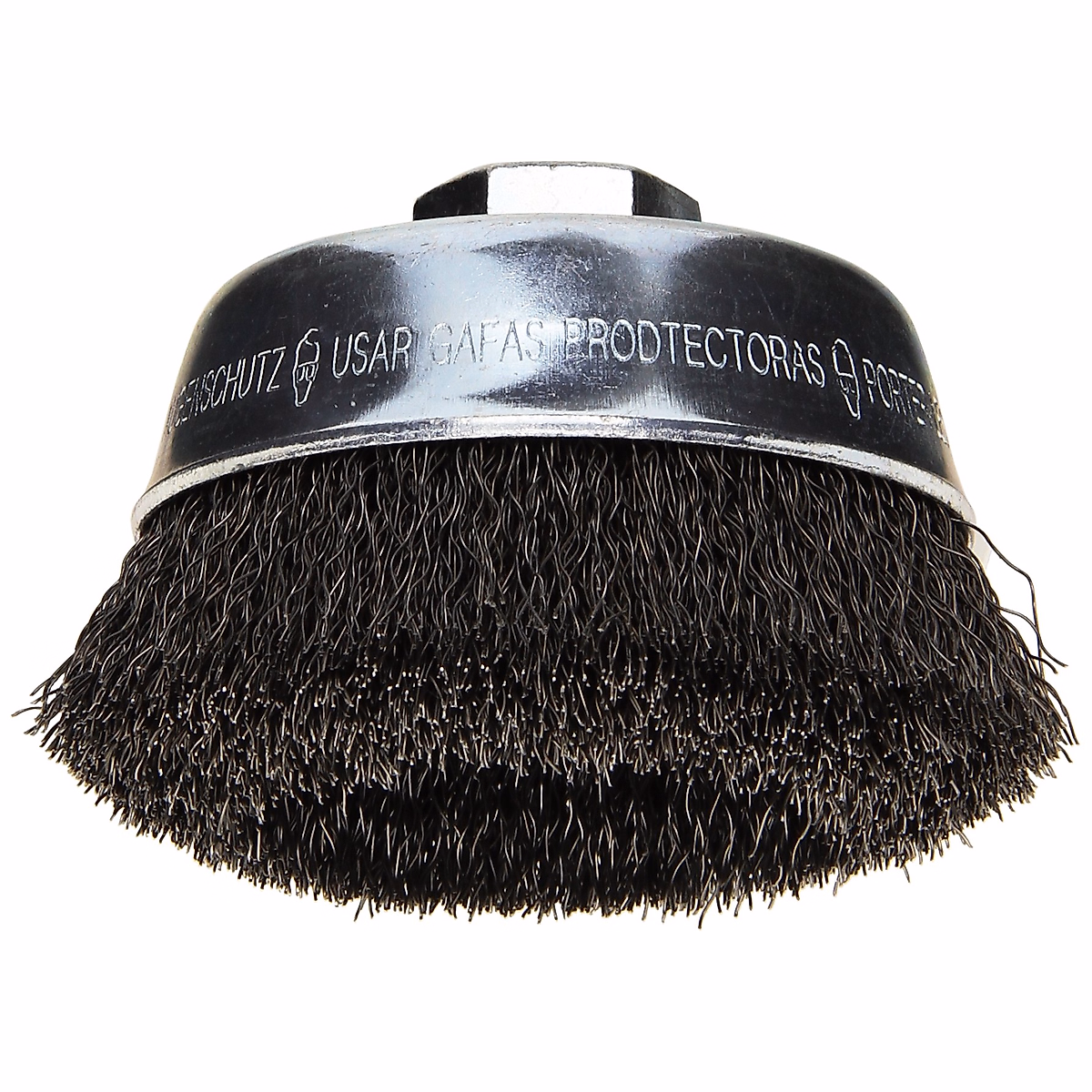 BOSCH WB524 3 1/2-Inch Crimped Carbon Steel Cup Brush, 5/8-Inch x 11 Thread Arbor