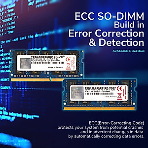 V-Color 32GB (2 x 16GB) ECC SO-DIMM DDR4 2666MHz (PC4-21300) for NAS Micro Server/Workstation/Compatible with Synology 21 Series 2Rx8 CL19 1.2V (TES416G26D819K-VKC)