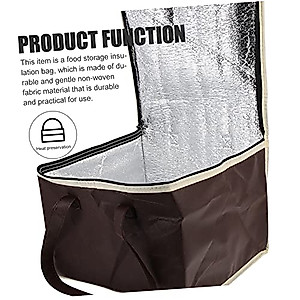 UPKOCH 4pcs Bag Bags Lunch Takeout Home Picnic Restaurant Travel Non-woven Wrapping Grocery Handle Cold Beach Inch Take-out Hiking Tote or Pouch Thermal Fabric Pizza Camping Food