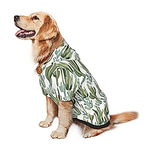 Large Dog Hoodie Desert-Cactus-Arizona Pet Clothes Sweater with Hat Soft Cat Outfit Coat Xx-Large