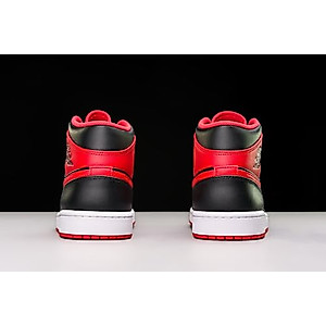 Nike Air Jordan 1 Mid Men's Shoes Black/Fire Red-White DQ8426-060 11.5