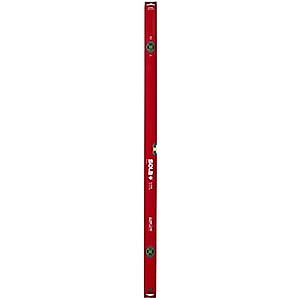 SOLA LSX482410 X PRO Aluminum Box Profile Spirit Level Set with 60% Magnified Vials, 10, 24 & 48-Inch , Red