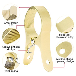 Biiange Towel Clips for Chairs, Towel Holders, Aluminium Alloy Beach Towel Clips, Quilt Clothes Pegs Clipor Beach Chair, Bask Drying Quilt (Gold)