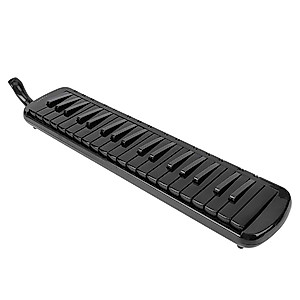 Melodica, 37 Key Melodica Blowpipe Wind Musical Instrument Suitable for Beginner Practice + Bag F37s(Black)