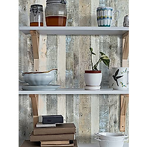 Wood Contact Paper Wood Shiplap Wallpaper Peel and Stick Wood Wallpaper Wood Grain Contact Paper for Cabinets Self-Adhesive Removable Wallpaper Wood Plank Wallpaper Rustic Wood Panel 15.7“ × 78.7“