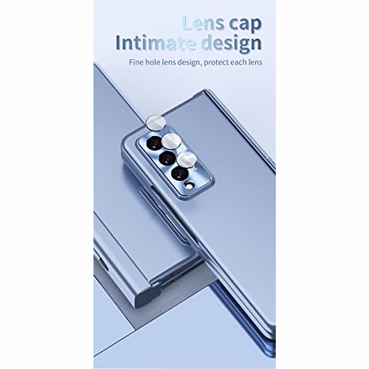 Case with S Pen for Samsung Galaxy Z Fold 3 5G 2021 with Removable Hinge Protection Holder and Built-in Camera Lens Protector and Front Screen Protector