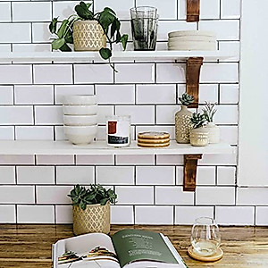 Main + Mesa Stoneware Pots with Gold Pattern, Set of 2