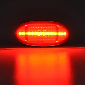 NSLUMO Wheel Fender Side Marker Lights for F-ord F250 F350 F450 F550 Super Duty 2011-2020 up Amber Red Rear Bed Fender Side Markers Smoked Lens