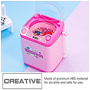 Toyvian Mini Makeup Brush Cleaner Plastic Electric Washing Machine Automatic Dollhouse Cosmetic Powder Puff Washer Device Sponge Cleaning Tool for Girls Ladies