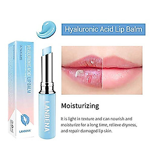 LANBENA Hyaluronic Acid Lip Balm Moisturizing Lips Reduce Fine Lines Relieve Dryness Long-Lasting Protection Nourishing Lip Care (1.8g / 0.06 fl oz)