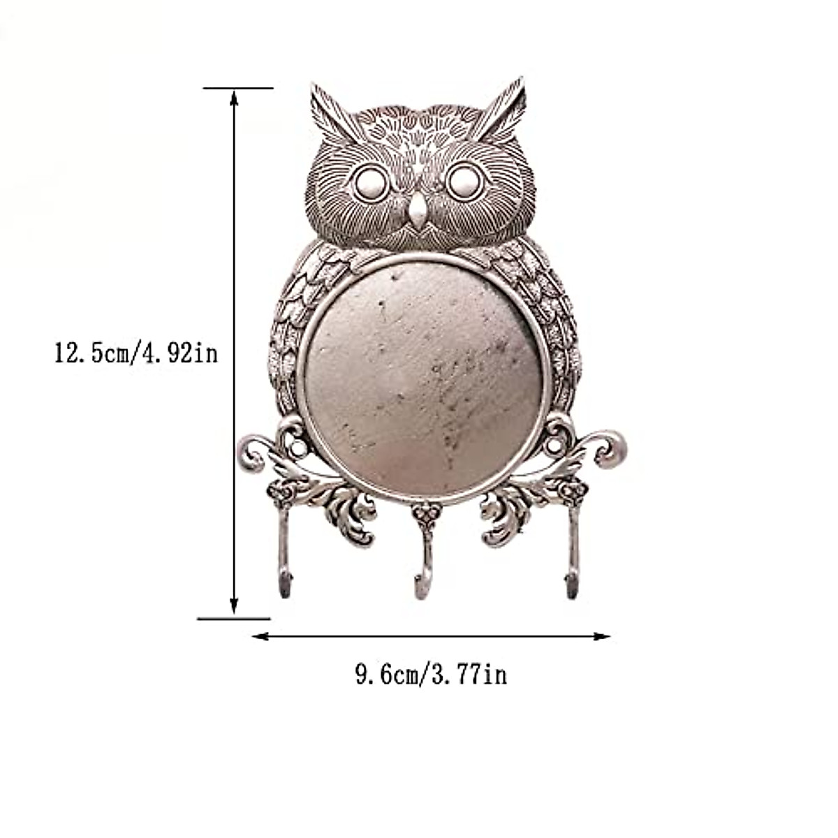 JfwuHap Coat Rack Wall Mounted - Hooks,2Pcs Owl Key Hook Heavy Duty,Zinc Alloy Metal Coat Hook Rail for Coat Hat Towel Purse Robes Mudroom Bathroom Entryway (Silver)