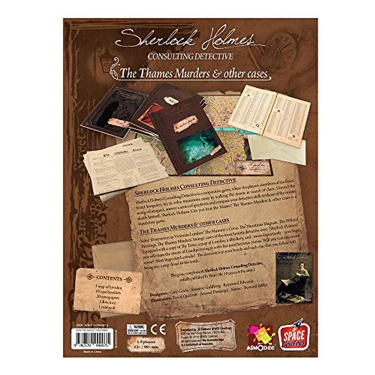 Sherlock Holmes Consulting Detective - The Thames Murders & Other Cases Board Game - Captivating Mystery Game for Kids & Adults, Ages 14+, 1-8 Players, 90 Min Playtime, Made by Space Cowboys