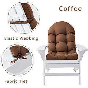 Enipate Weather Resistant Cushions for Adirondack Chair High Back Indoor Outdoor Patio Tufted Lounge Cushion Seat Pads