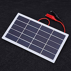 JINDI Solar Power Module, Litghweight Stable Solar Panel with Clip for Outdoor(2W 5V+ Clip)