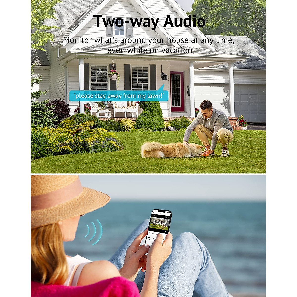 LaView Outdoor Security Cameras 1080P HD,Cameras for Home Security with AI Human Detection,Waterproof IP65,2-Way Audio,Clear Night Vision,2.4G WiFi,SD Card Slot&US Cloud Storage,Work with Alexa,ONVIF