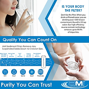 10 PACK | APPLIED MEMBRANES INC. 5 Micron Sediment Filter Replacement | 20" Whole House Sediment Filter | Depth Filter Removes Rust, Dirt, Sand, Silt, and Suspended Solids | H-F20BB05CF Box of 10