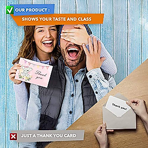 Thank You Baby Shower Card for Girls - UV Emboss Matt Finish. 24 Pack Pink Elephant Baby Girl Cards. Girl Sprinkle Thank You Cards with Envelopes & Stickers.