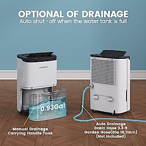 Kesnos 80 Pints Energy Star Dehumidifier for Home & Basement with Drain Hose, Ideal for Large Spaces up to 5,000 Sq. Ft., Featuring Auto Defrost & Self-Drying Function