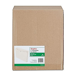 Staples 396444 Paper Stock File Jacket 2-Inch Expansion Letter Size Manila 50/Bx
