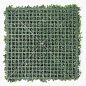 Sunnyglade 12 Pieces 20"x 20" Artificial Boxwood Panels Topiary Hedge Plant, Privacy Hedge Screen Sun Protected Suitable for Outdoor, Indoor, Garden, Fence, Backyard and Decor (12PCS)
