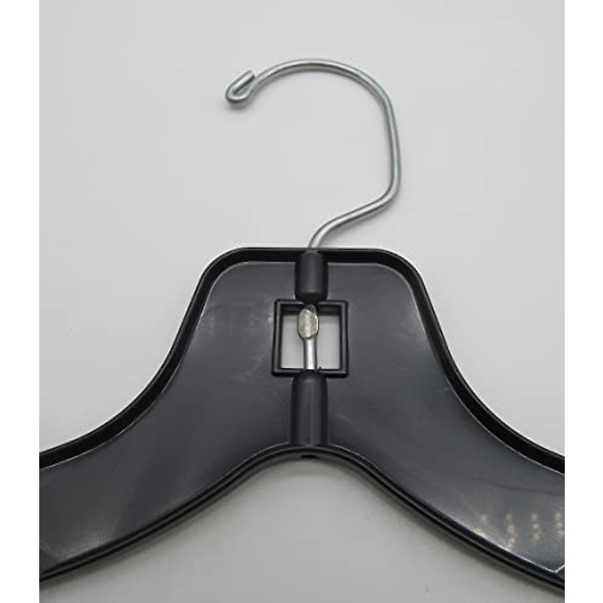 NAHANCO 2414 Junior Plastic Hangers, Super Heavy Weight Shirt Hangers, Swivel Hook, 14" Black (Pack of 100)