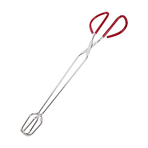 Hemoton Fireplace Log Tongs Heavy Duty Wrought Iron Log Claw Grabber Outdoor Gas Fire Pit Wood Burning Charcoal Clip for Camping Picnic BBQ Campfire 38.5x10x1cm