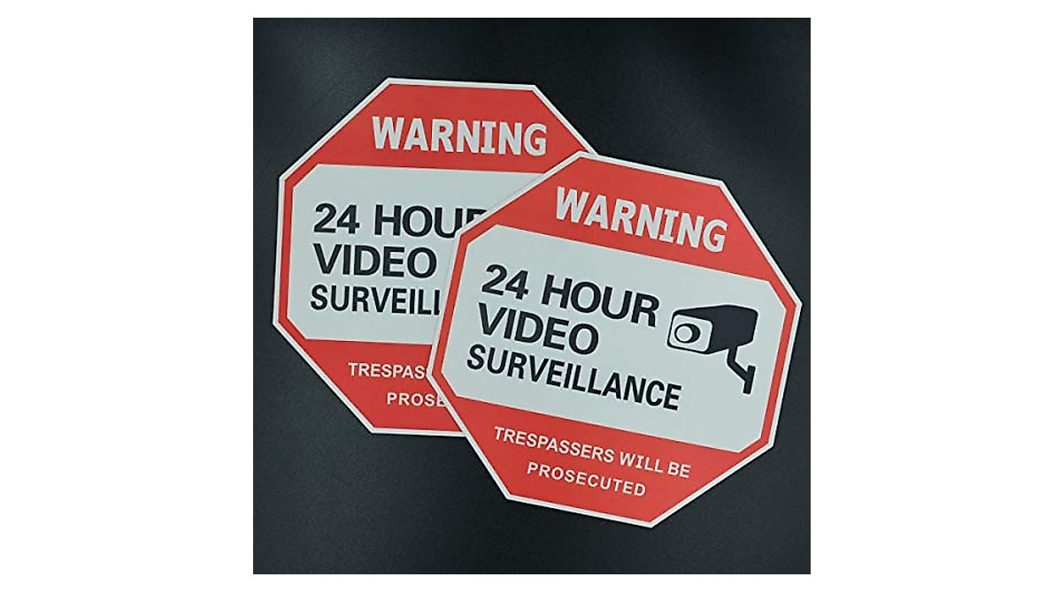 Video Surveillance Sign 10 Pack - Waterproof CCTV Warning Stickers