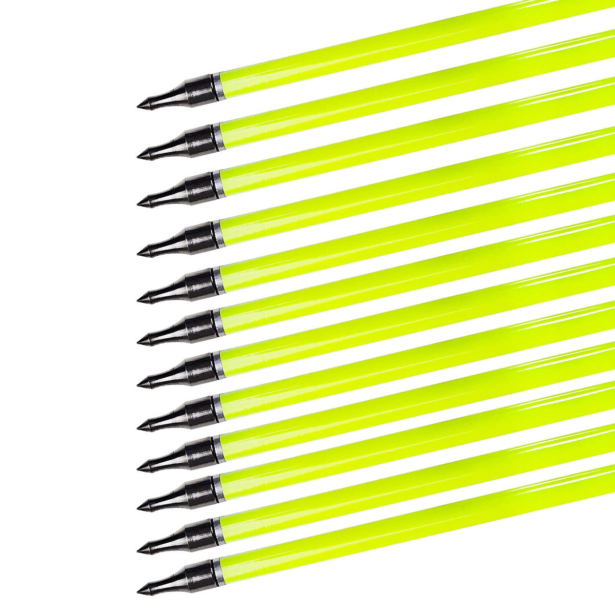 12Pcs 31'' Fluorescent Yellow Pure Carbon Arrows with Replaceable Points for Compound Bow and Recurve Bow Hunting and Target Practice