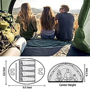 4 Person Easy Pop Up Tent, 9.5‘x6.6’x52'',Waterproof Automatic Setup Tent, 2 Doors-Instant Family Tents for Camping, Hiking & Traveling, Green