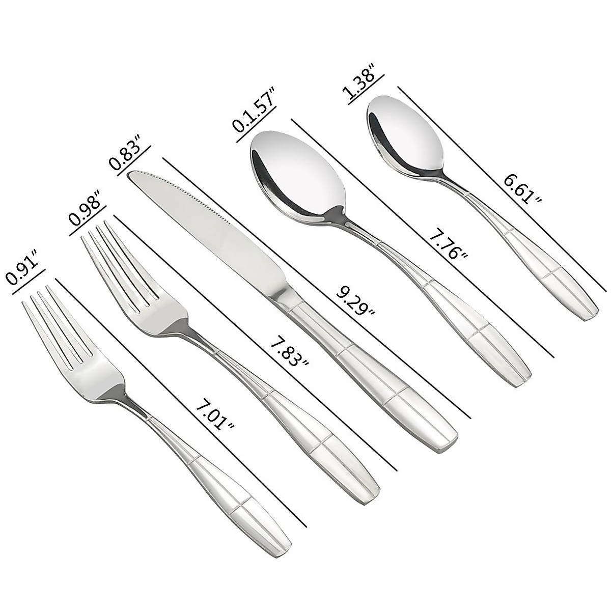 Eagrye 30-Piece Flatware Set, Stainless Steel Silverware, Service for 6